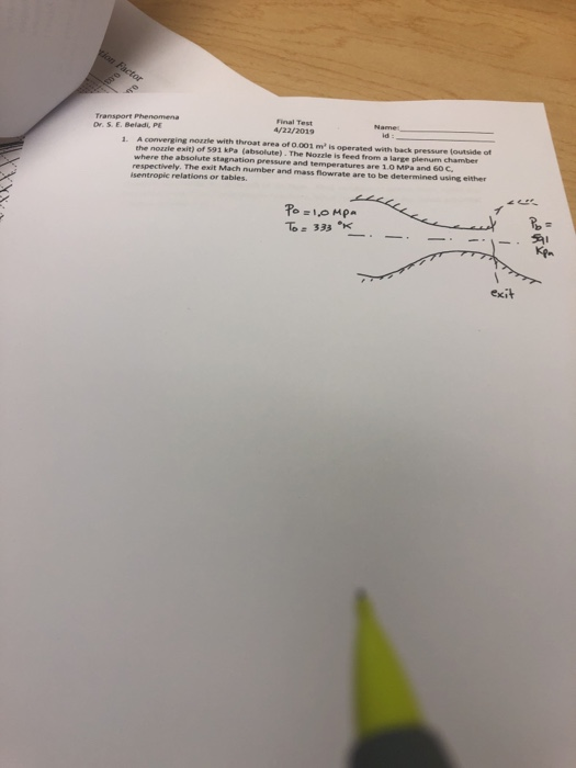 Solved Transport Phenomena Or. S. E. BeladL, P Final Test | Chegg.com