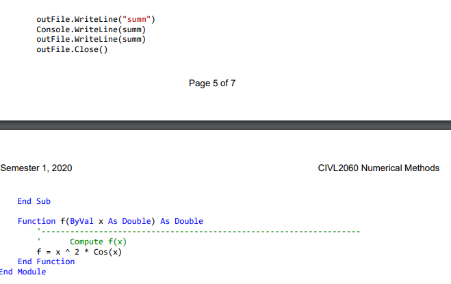 Solved Complete The Following Visual Basic Program For 6608