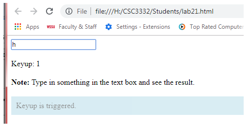 Solved 1. Write a HTML page using jQuery that is triggering | Chegg.com