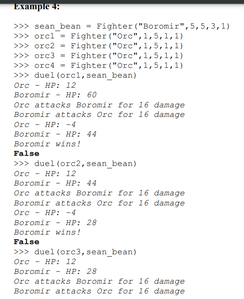 Solved You are designing a text-based Role Playing game | Chegg.com