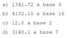 Solved Convert the following base 10 numbers to base | Chegg.com