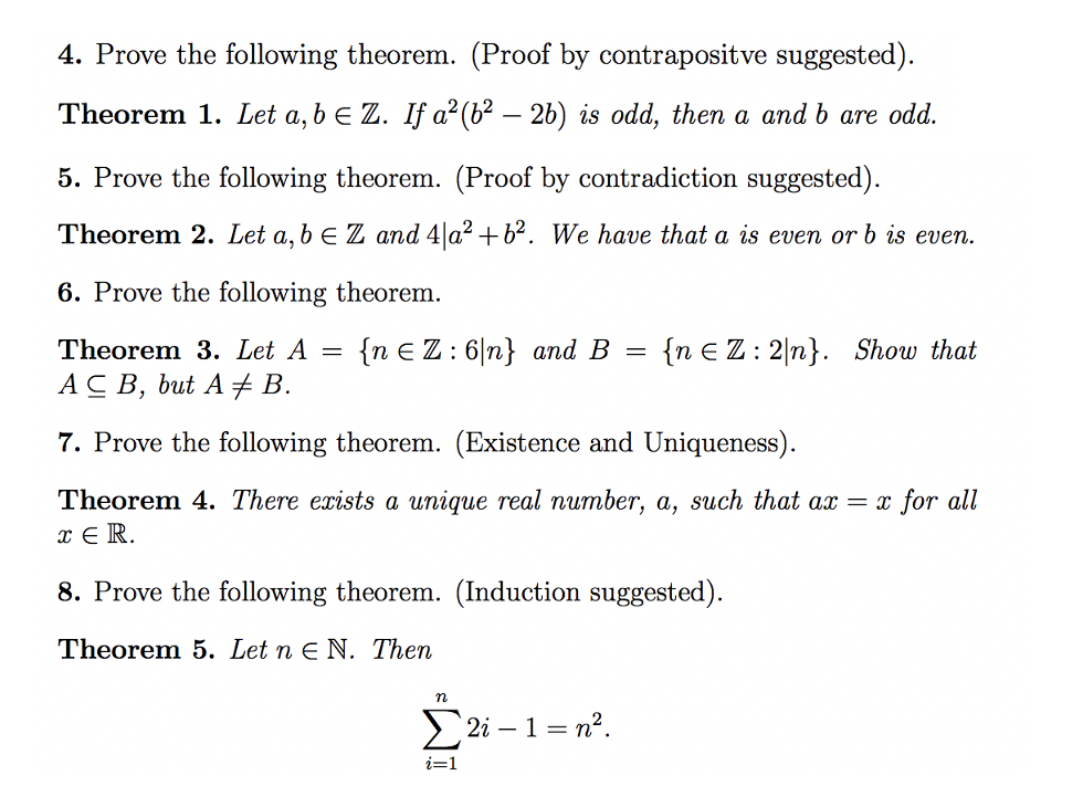 Solved 4. Prove the following theorem. (Proof by | Chegg.com