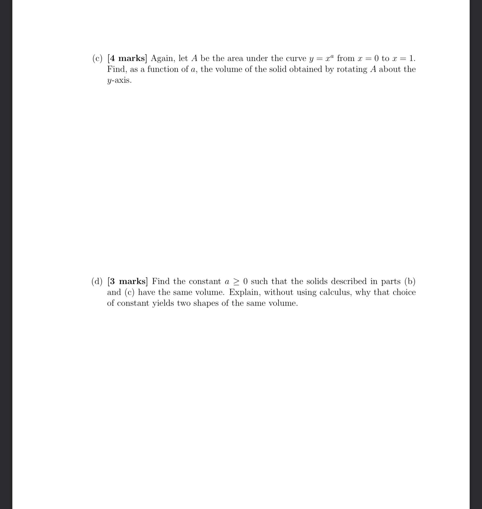 Solved 13. Let \\( a \\geq 0 \\). (a) [2 marks] For this | Chegg.com