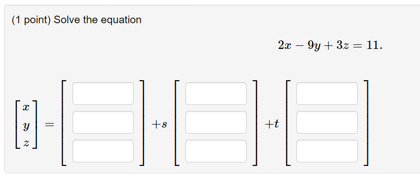 Solved (1 point) Convert the augmented matrix | Chegg.com
