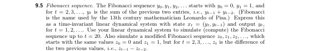 Solved 9.5 Fibonacci sequence. The Fibonacci sequence yay?, | Chegg.com