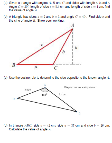 [Solved]: (a) Given a triangle with angles A, B and C and