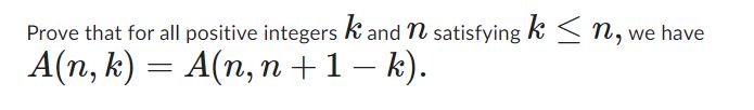 Solved Prove that for all positive integers kand n | Chegg.com