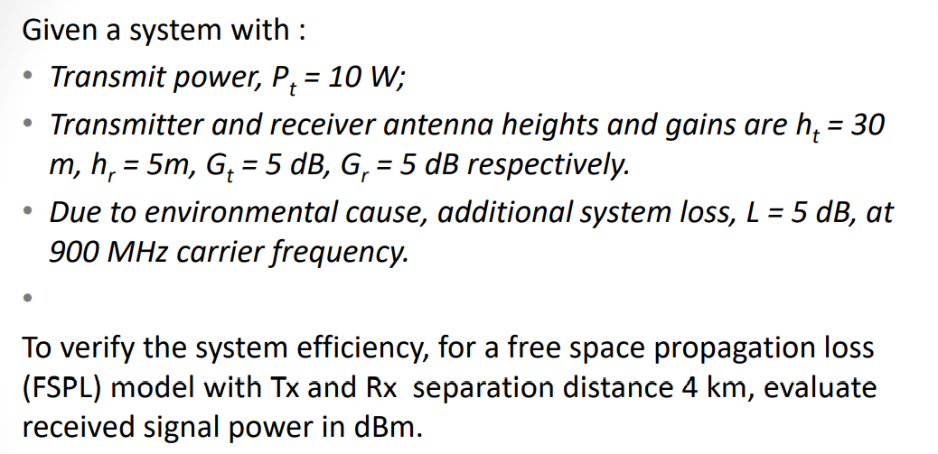 Solved Consider a system with operating bandwidth of 50 MHz, | Chegg.com