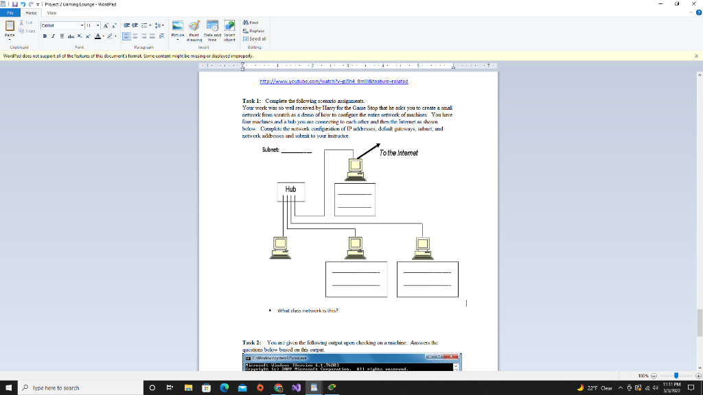 Solved Task 1: Complete the following scenario assignments. | Chegg.com