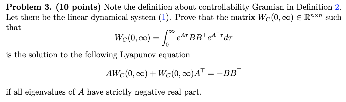 Solved Note the following linear dynamical system | Chegg.com