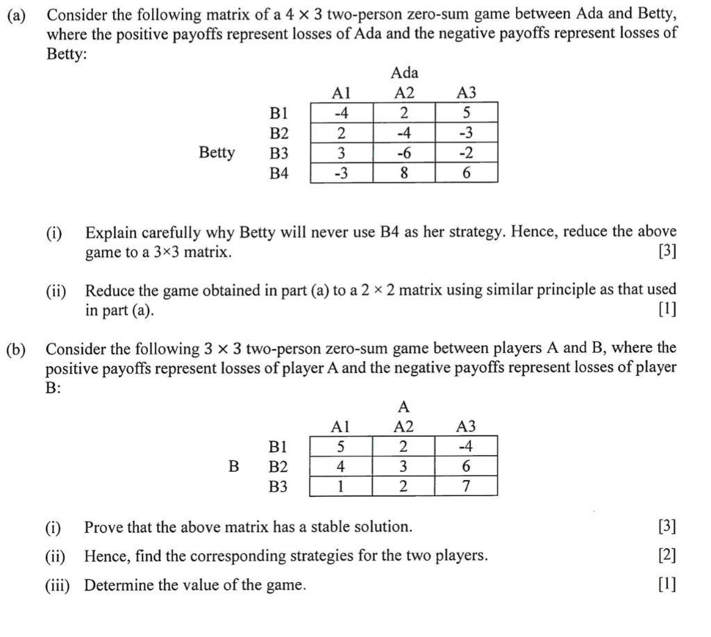 Solved (a) Consider the following matrix of a 4 x 3 | Chegg.com