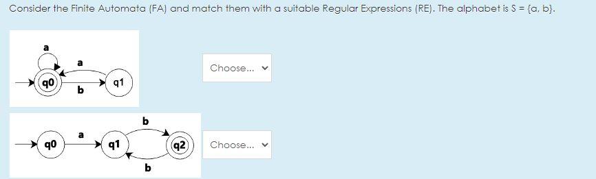 Solved Consider the Finite Automata (FA) and match them with | Chegg.com