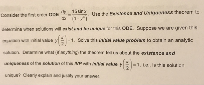 Solved Consider the first order ODE d 1sin determine when | Chegg.com Solved Consider the first order ODE d 1sin determine when | Chegg.com