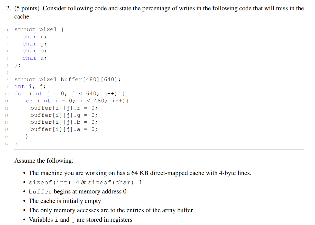 Solved (5 points) Consider following code and state the | Chegg.com Solved (5 points) Consider following code and state the | Chegg.com