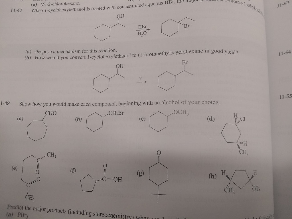 Solved 0 1 ll 13 1-Bromo-1 (a) (S)-2-chlorohexane. When | Chegg.com
