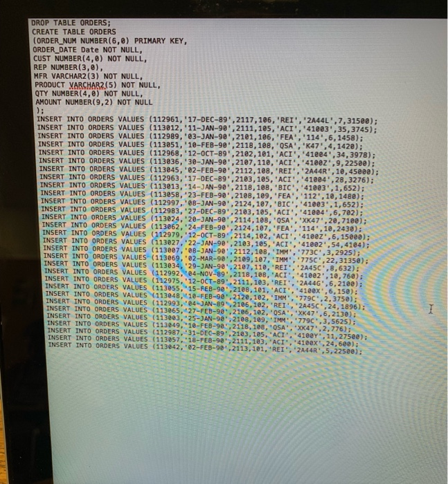 Do the following SQL questions. The resulting columns | Chegg.com