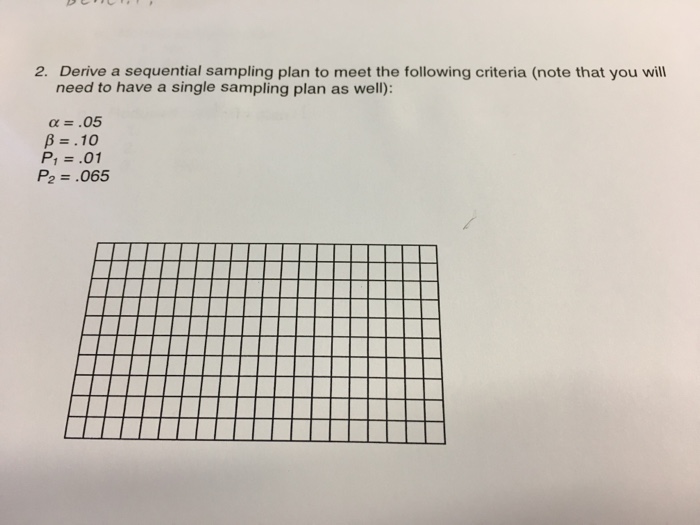 Solved 2 Derive A Sequential Sampling Plan To Meet The 