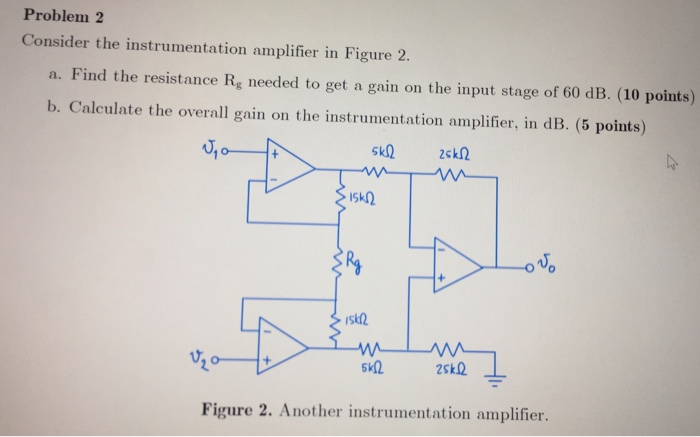 Solved Problem2 Consider the instrumentation amplifier in | Chegg.com