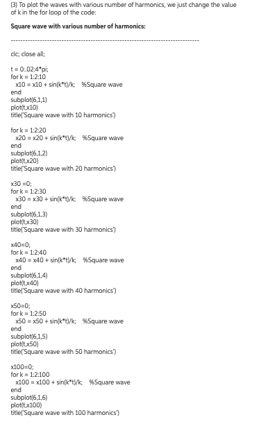 Solved Signal Generation using MATLAB without the Library | Chegg.com