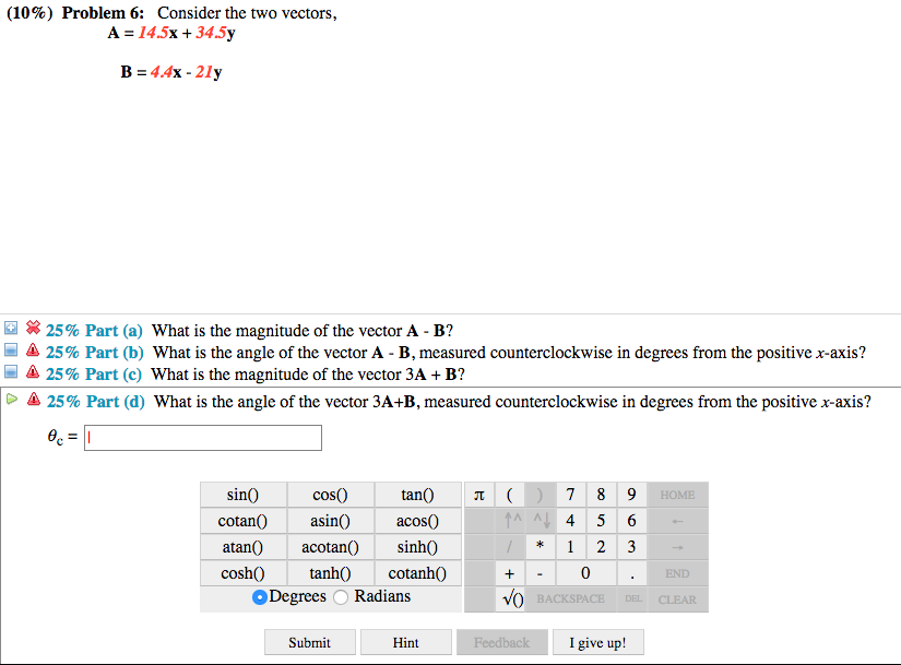 Solved 10 Problem 6 Consider The Two Vectors A 14 5x