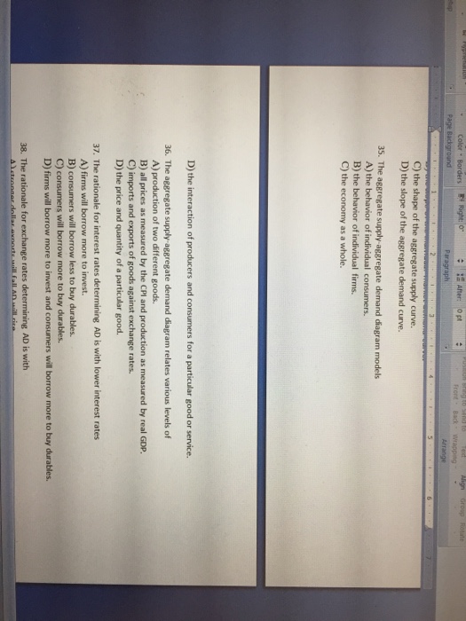 Solved :After: 0 pt C) the shape of the aggregate supply | Chegg.com