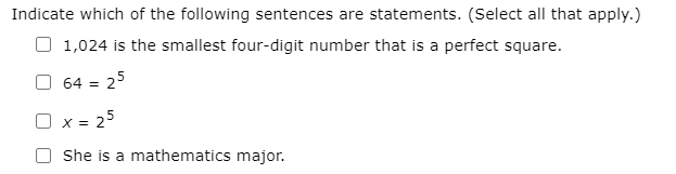 Solved Indicate which of the following sentences are | Chegg.com