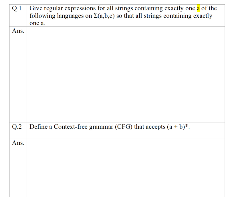 Solved Q.1 Give regular expressions for all strings | Chegg.com