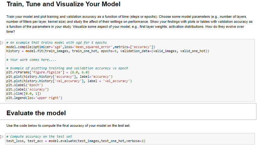 Train, Tune and Visualize Your Model Train your model | Chegg.com
