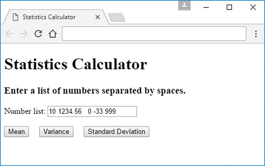 Solved Create a web page named statistics.html and an | Chegg.com