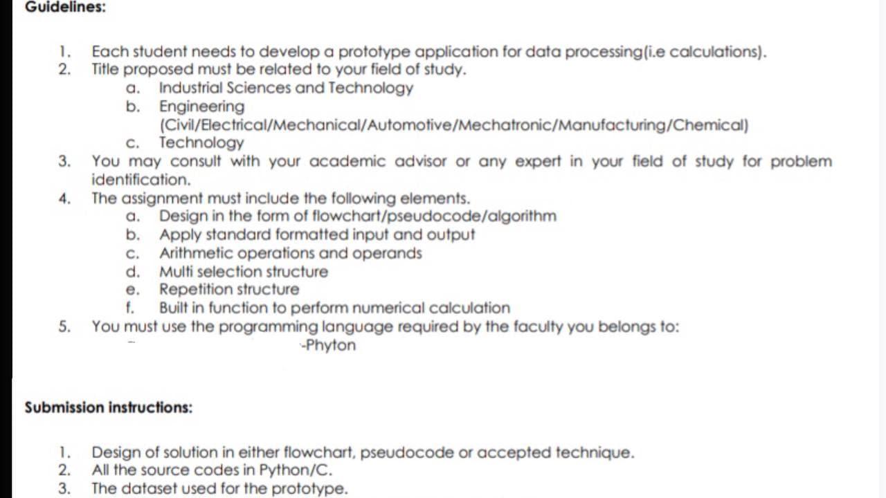 Guidelines: 1. 2. Each student needs to develop a | Chegg.com