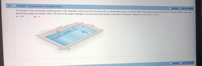 Solved The owners of the rectangular swimming pool in the | Chegg.com