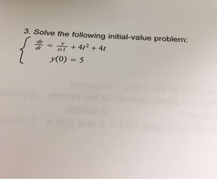 Solved Solve the following initial-value problem: {dy/dt = | Chegg.com