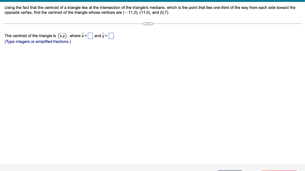 Solved Using the fact that the centroid of a triangle lies | Chegg.com