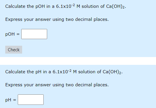 Solved Calculate the pOH in a 6.1×10-2M ﻿solution of | Chegg.com
