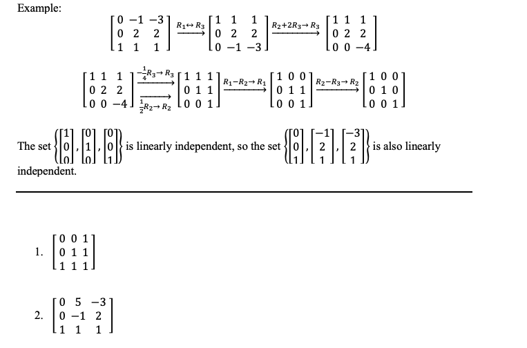 Solved instructions: Row-Reduce each matrix so that each | Chegg.com