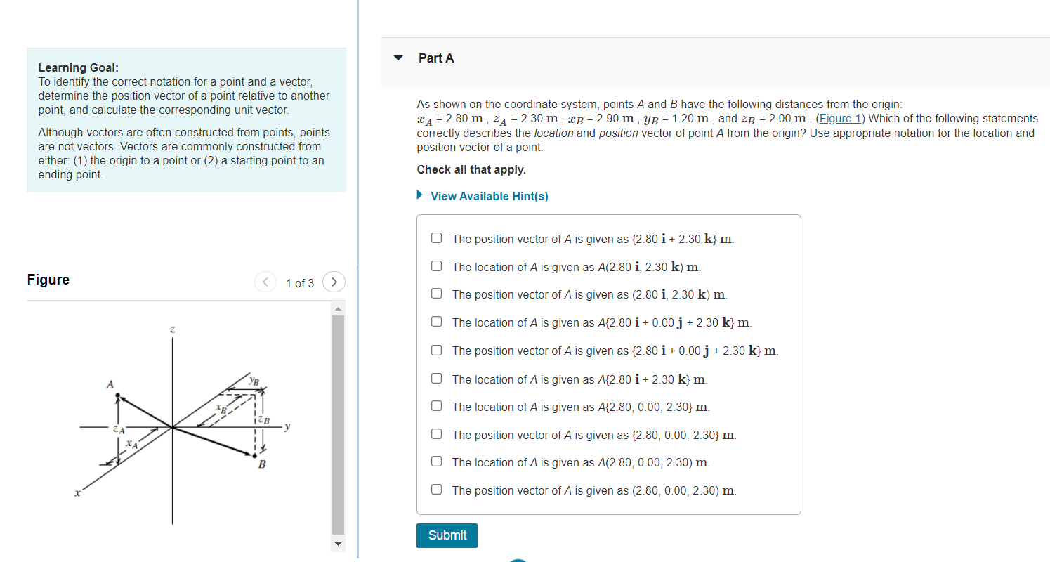 Solved Part A Learning Goal: To identify the correct | Chegg.com
