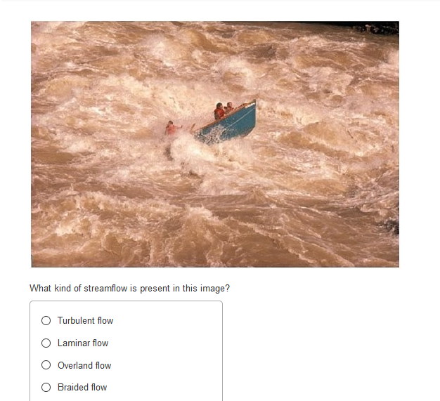Solved What kind of streamflow is present in this image? | Chegg.com