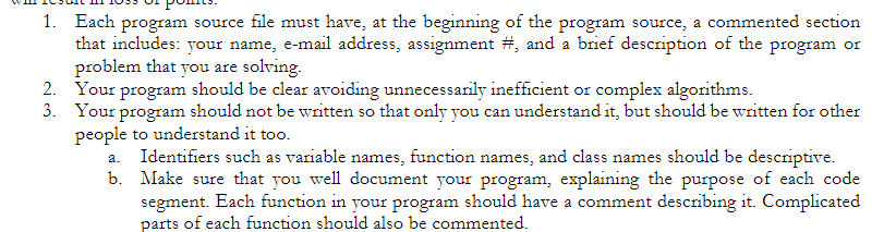 Solved 1 Each Program Source File Must Have At The