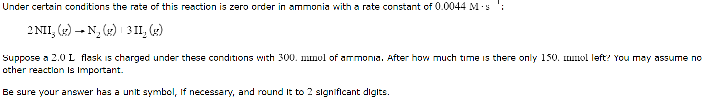 Solved Under certain conditions the rate of this reaction is | Chegg.com