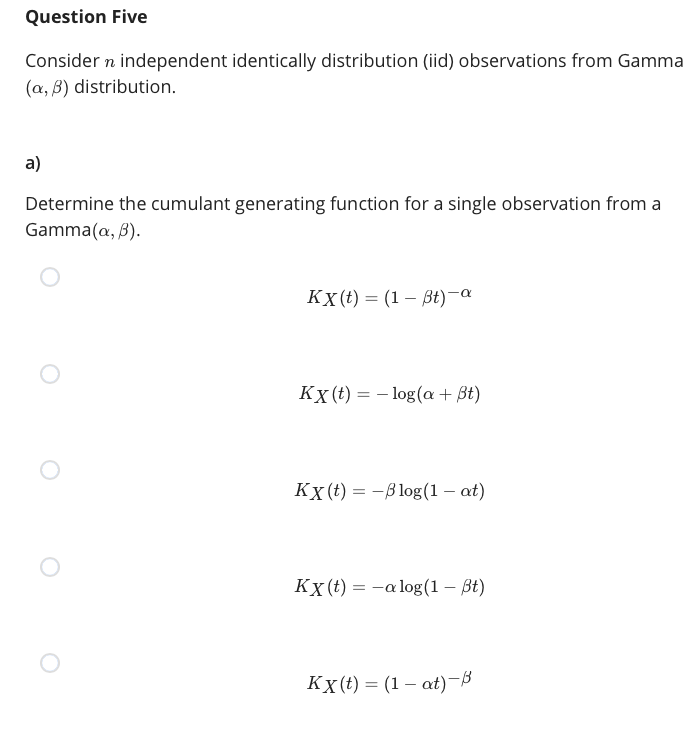 Solved Question Five Consider n independent identically | Chegg.com Solved Question Five Consider n independent identically | Chegg.com