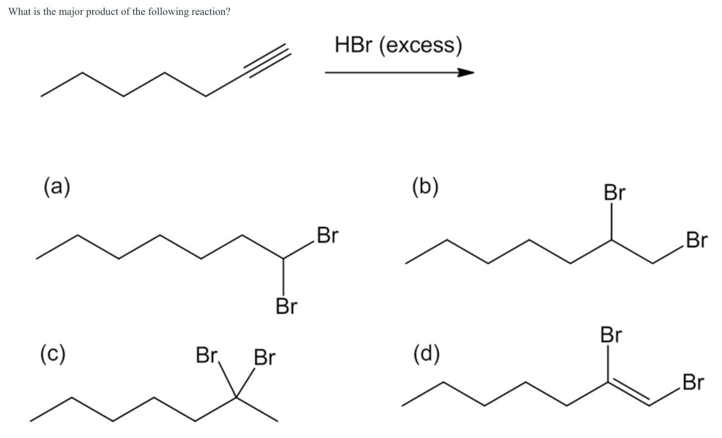 Solved What is the major product of the following reaction? | Chegg.com