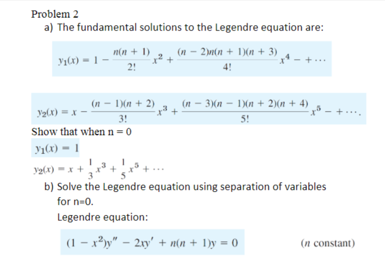 Solved Problem 2 a) The fundamental solutions to the | Chegg.com