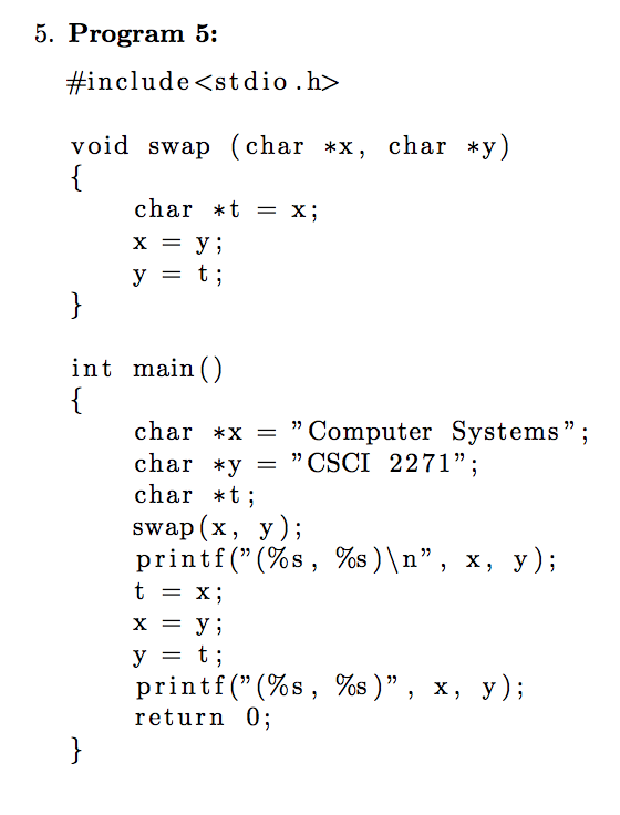 Solved What is the output of following programs? Briefly | Chegg.com