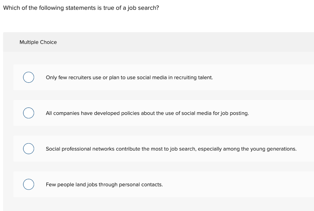 Solved Which of the following statements is true of a job | Chegg.com