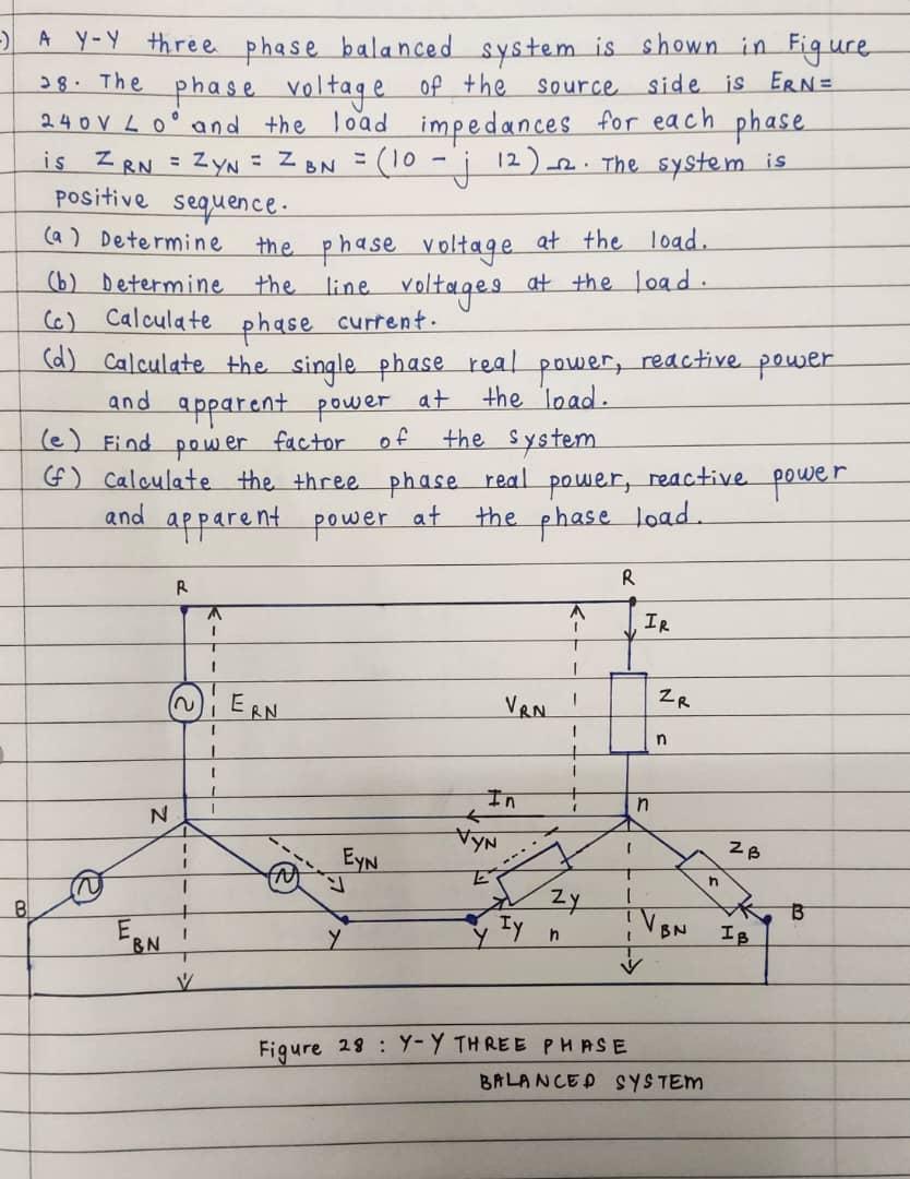 Solved -> side is ERNE (a ) Determine A y-Y three phase | Chegg.com