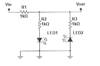 Solved (7) In the circuit below there are 2 Leds, a red LED1 | Chegg.com