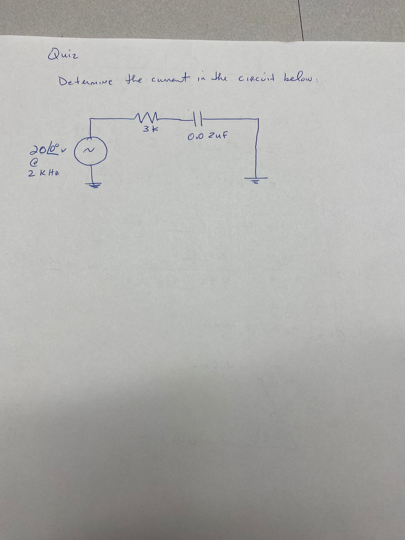 Determine the current in the circuit below: | Chegg.com