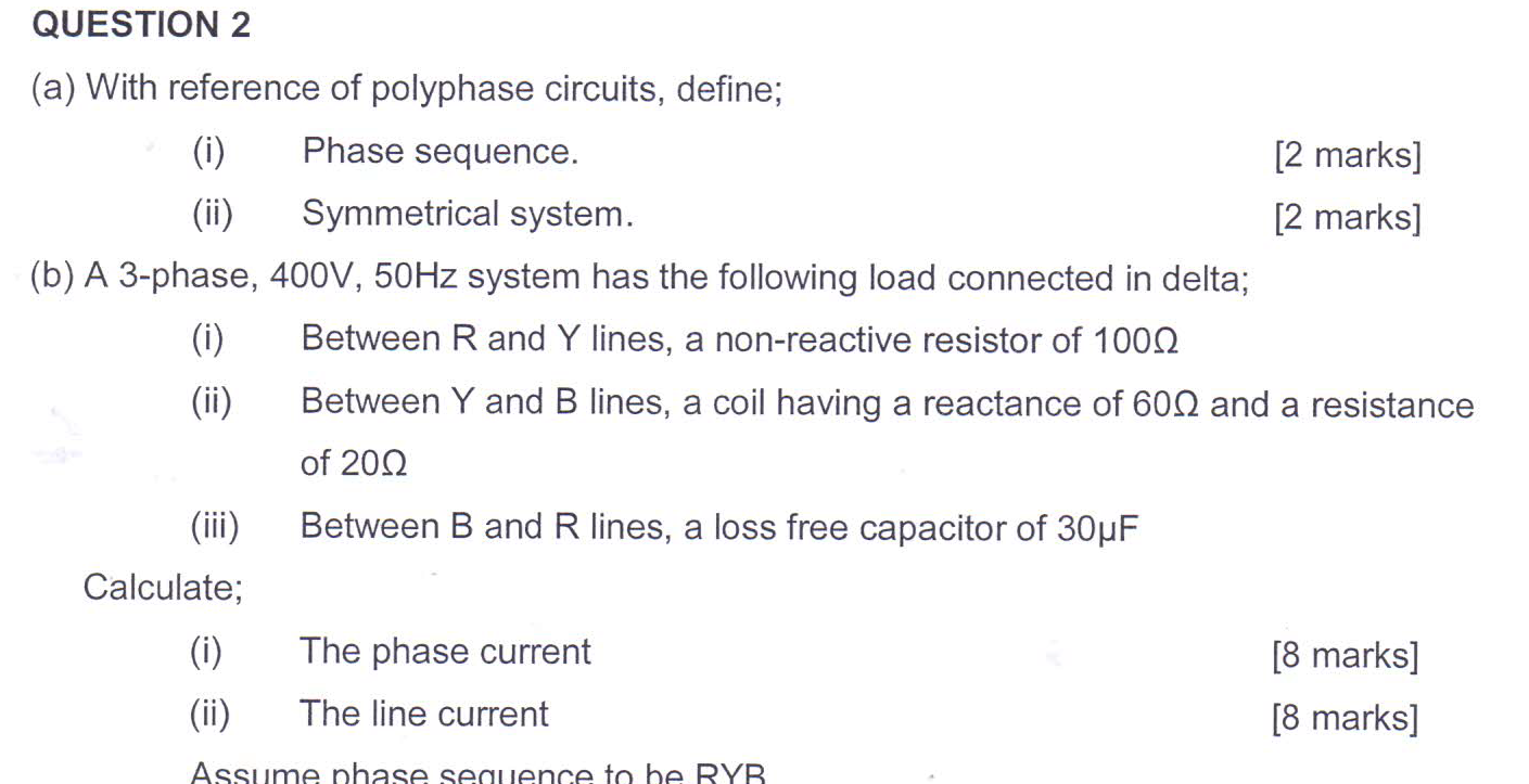 Solved (a) With reference of polyphase circuits, define; (i) | Chegg.com