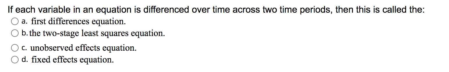 Solved If each variable in an equation is differenced over | Chegg.com