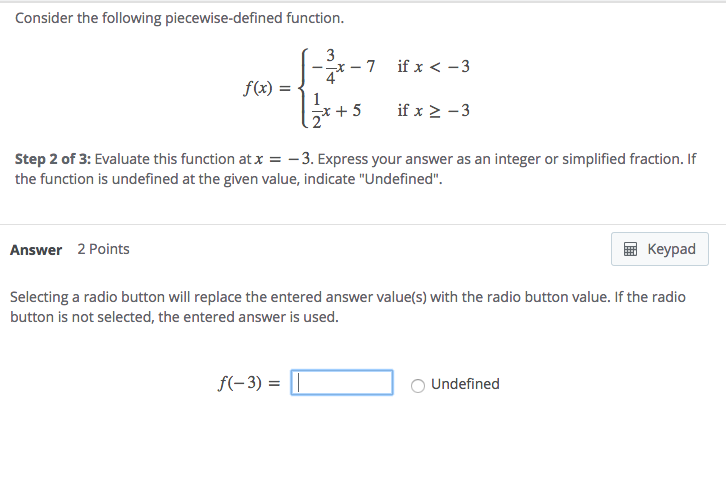 Solved Consider the following piecewise-defined function. -7 | Chegg.com
